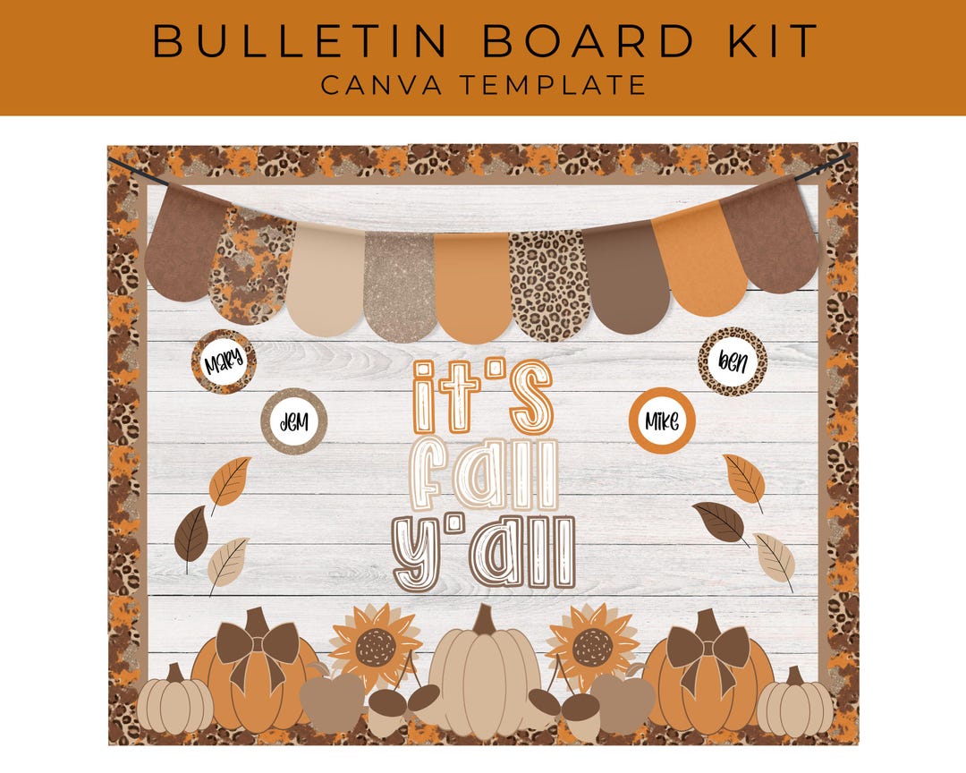 Leopard Print Fall Bulletin Board Kit: Classroom Decor (instant ...