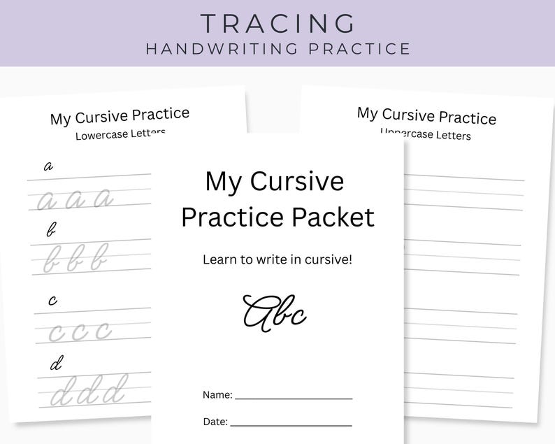 Cursive Handwriting Worksheets, Learn to Write the Alphabet, Writing ...