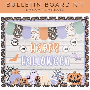 Retro Halloween Bulletin Board Kit for Classroom Decor, Teacher ...