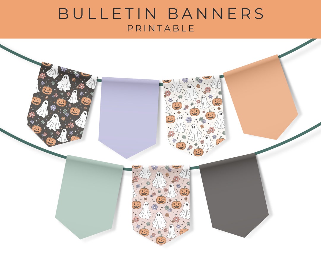 Retro Halloween Bulletin Board Banners for Classroom Decor, Teacher ...