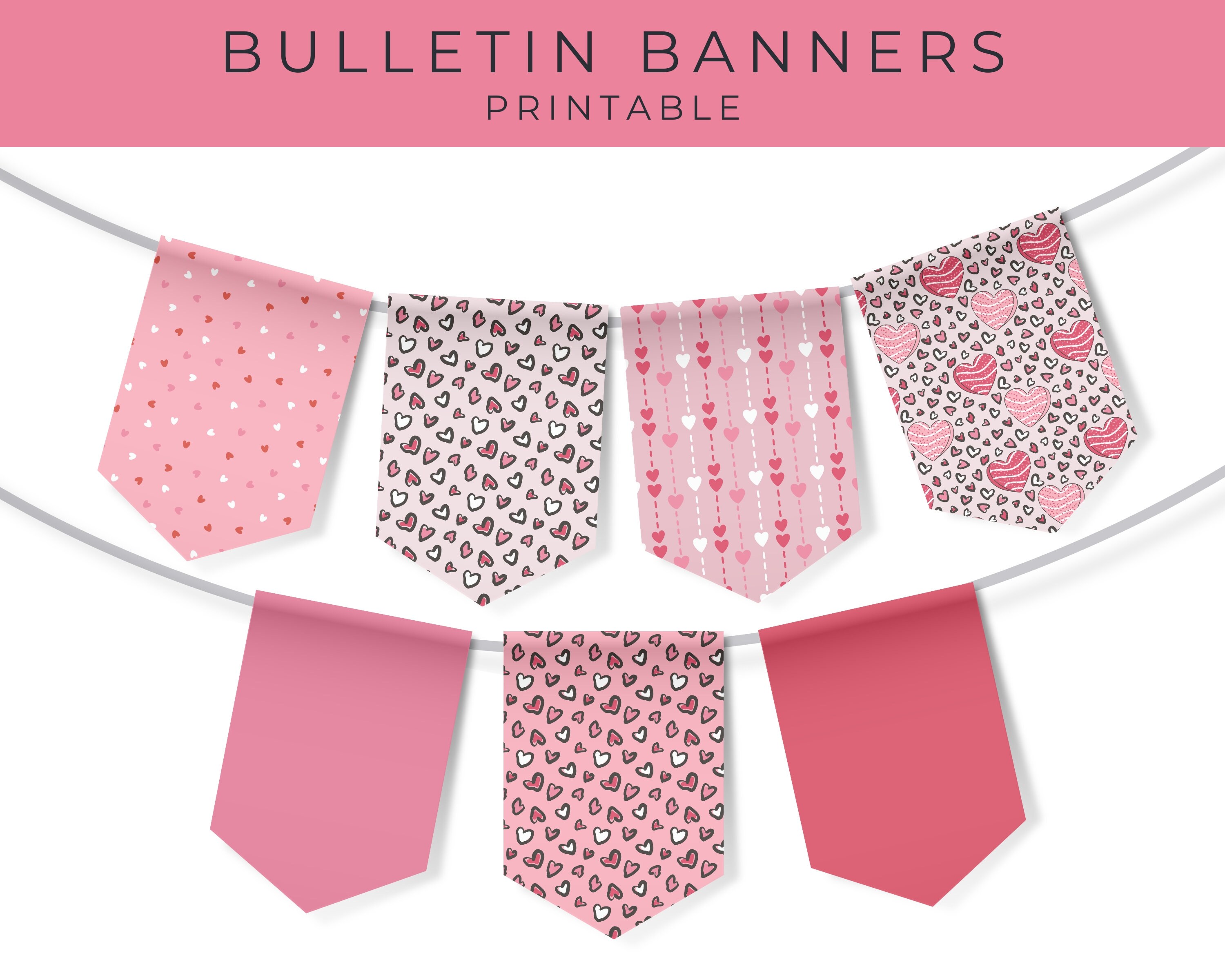 Valentine's Day Bulletin Board Banner: Classroom Decor (printable PDF ...