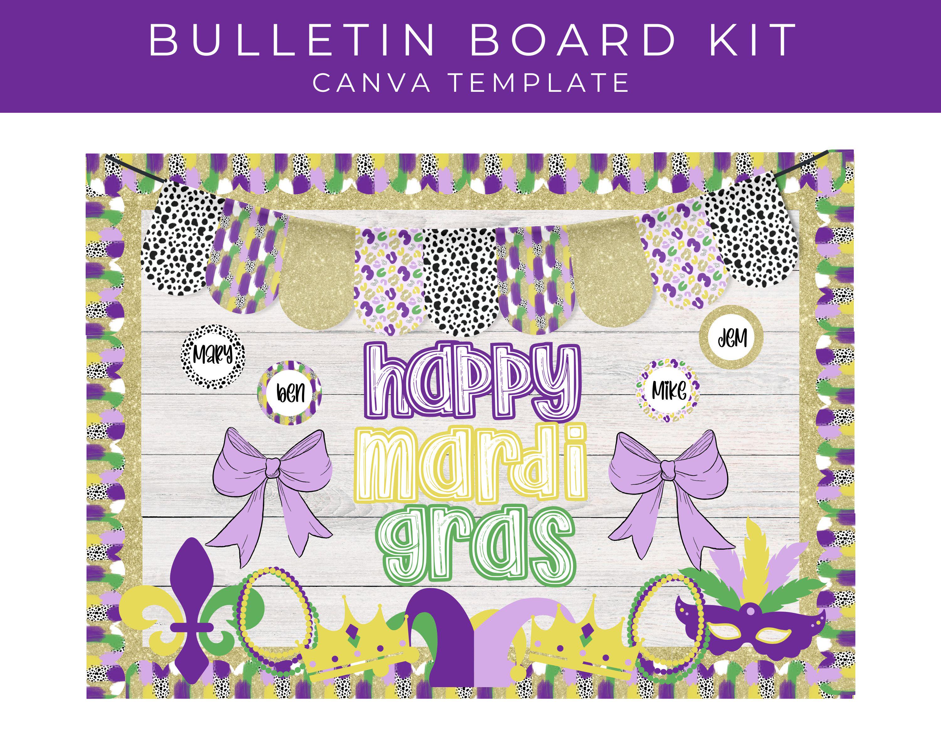 Mardi Gras Bulletin Board Kit for Classroom Decor, Teacher Printable ...