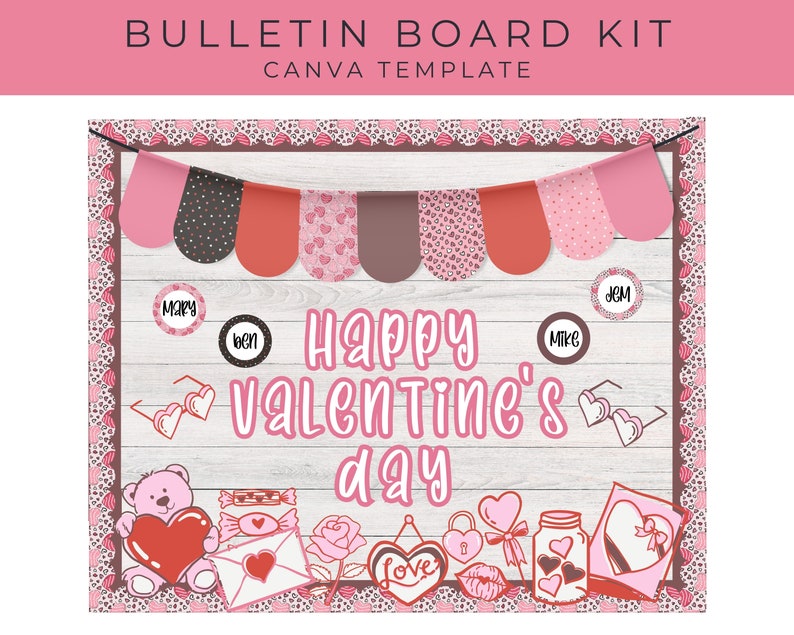 Valentine's Day Bulletin Board Kit for Classroom Decor, Teacher ...