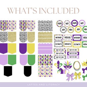 Mardi Gras Bulletin Board Kit: Teacher Classroom Decor (printable PDF ...