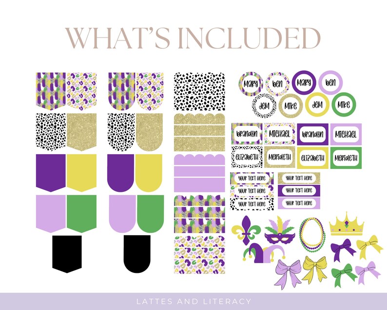 Mardi Gras Bulletin Board Kit for Classroom Decor, Teacher Printable ...