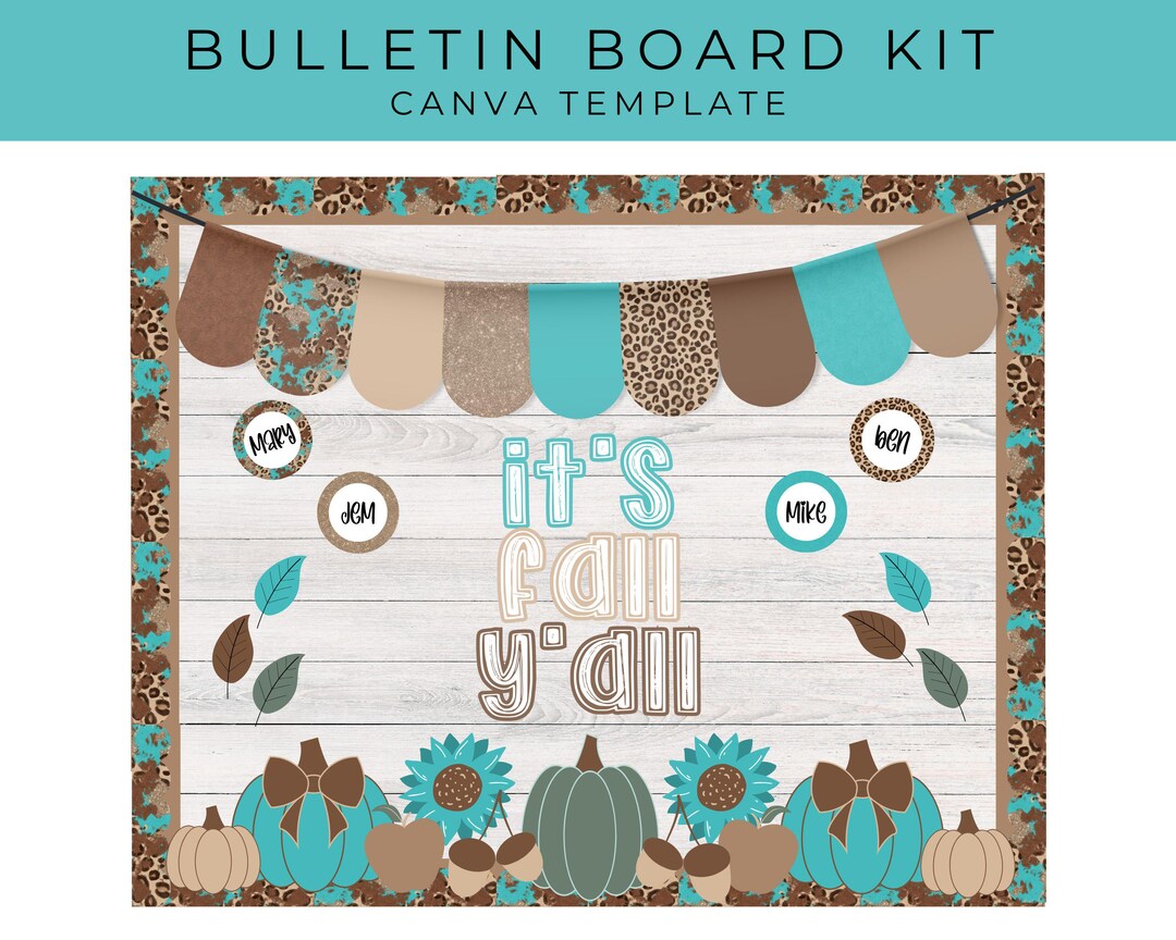 Leopard Print Fall Bulletin Board Kit: Classroom Decor (digital ...