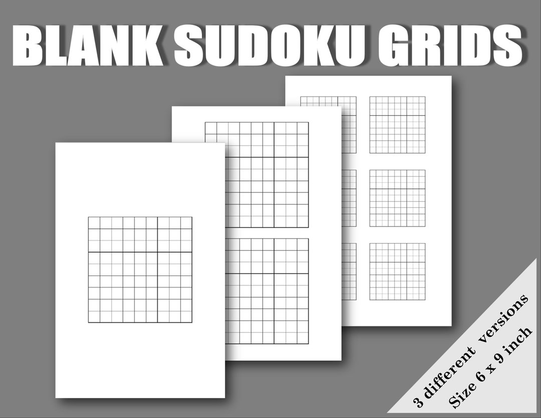 Blank Sudoku Grids . Printable Blank Sudoku Pads. Sudoku Game Sheets ...