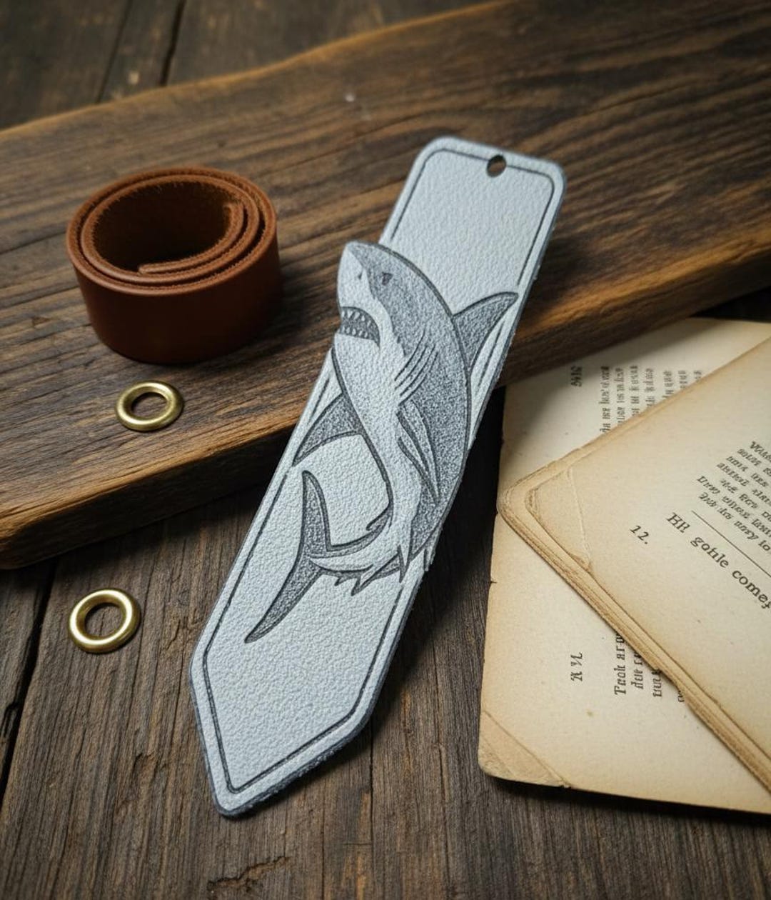 3D Printed Shark Bookmark – Engraving Style – Reading Accessory – Gift ...