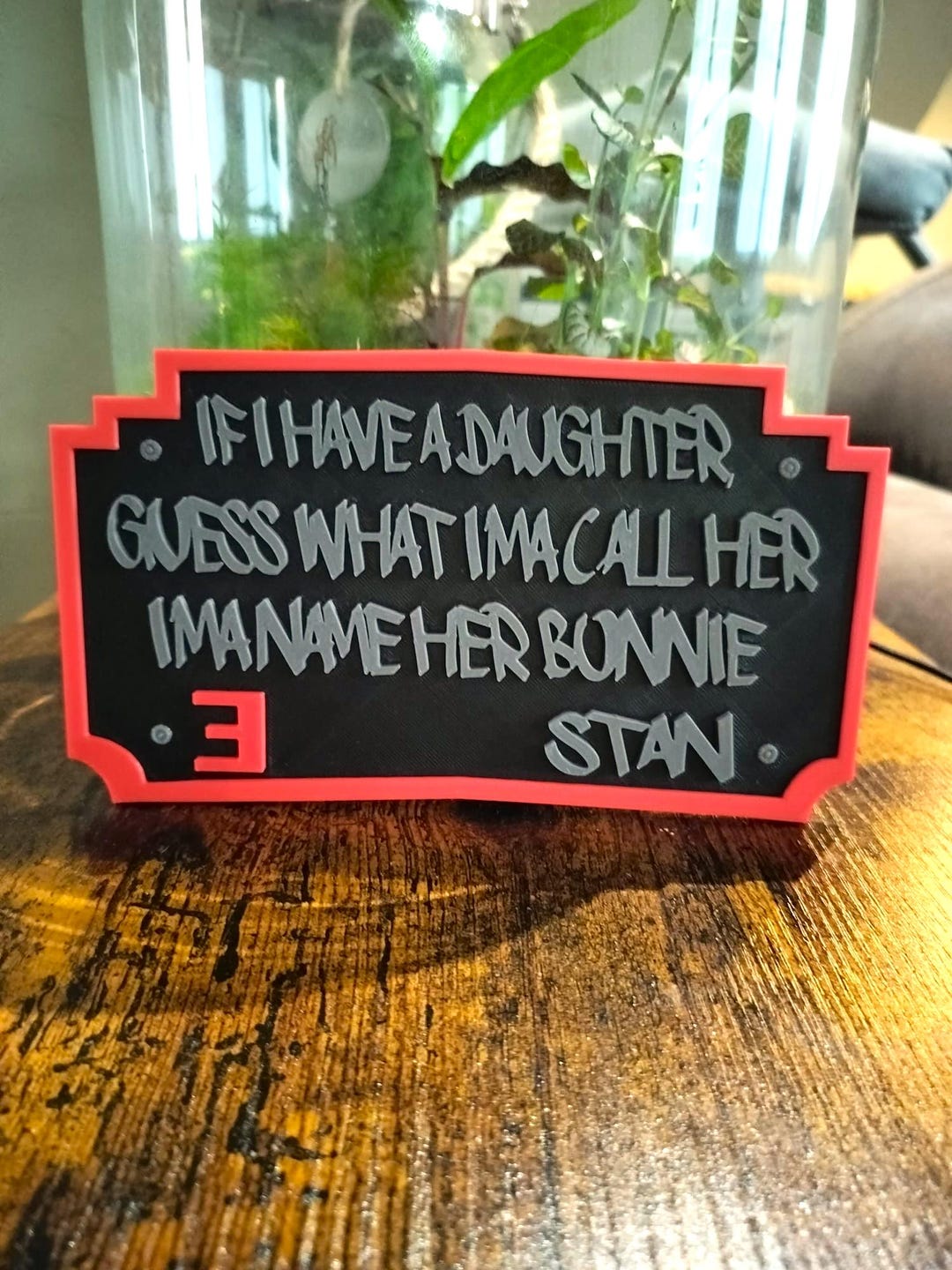 Eminem "stan" Wall Plaque - Iconic Quote in 3D | Original Hip Hop Decor ...