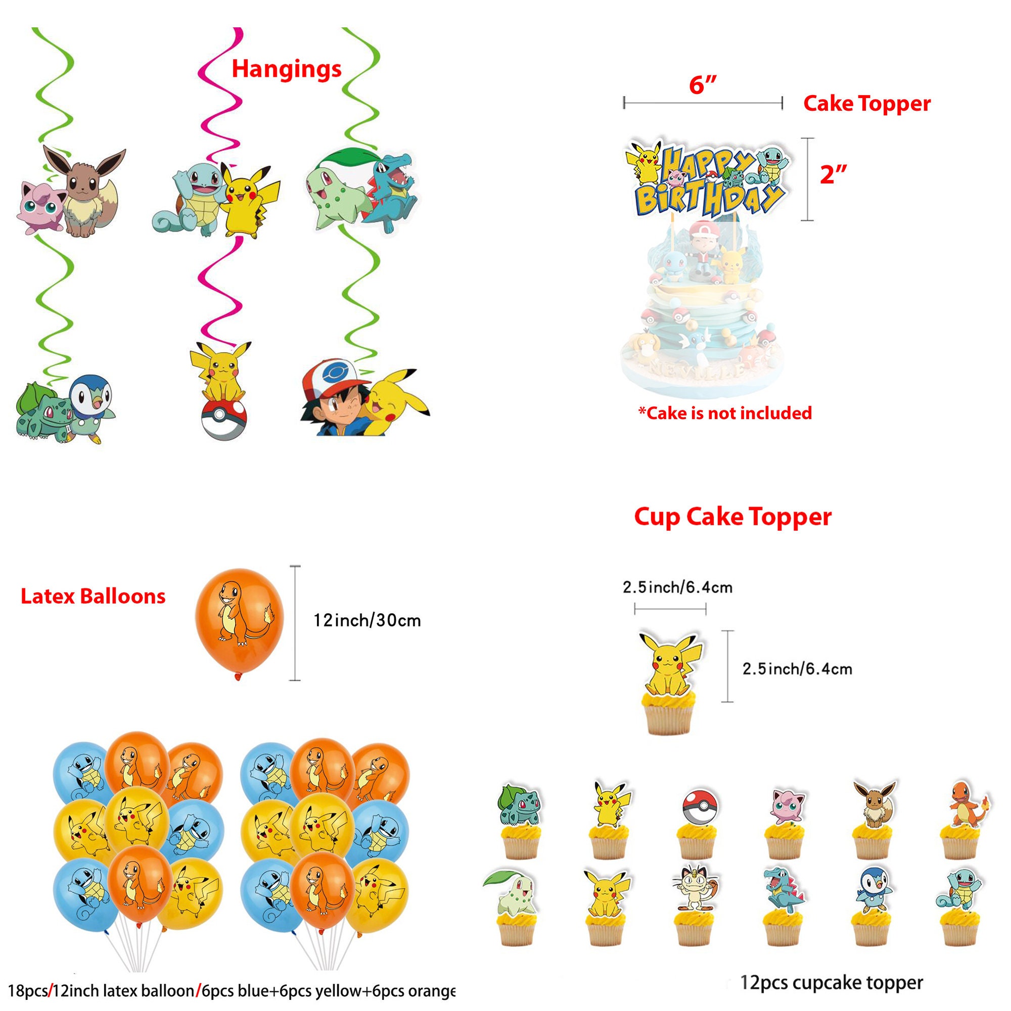 Personalization Birthday Party Decoration | Pokémon | Children Birthday ...