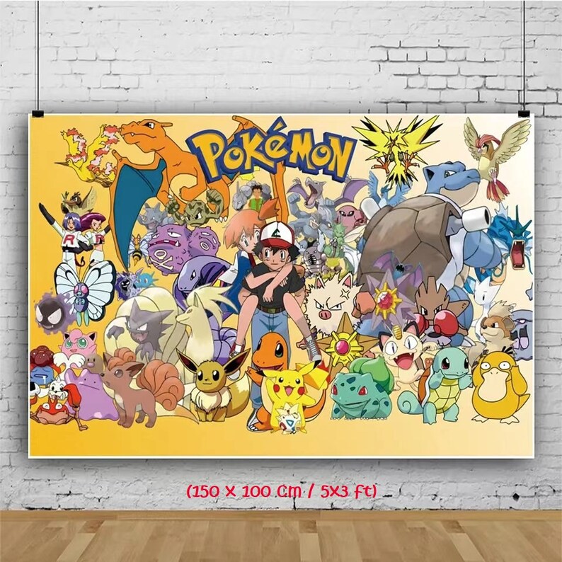 Personalized Wall Décor Pokémon Happy Birthday Back Drop Pikachu ...