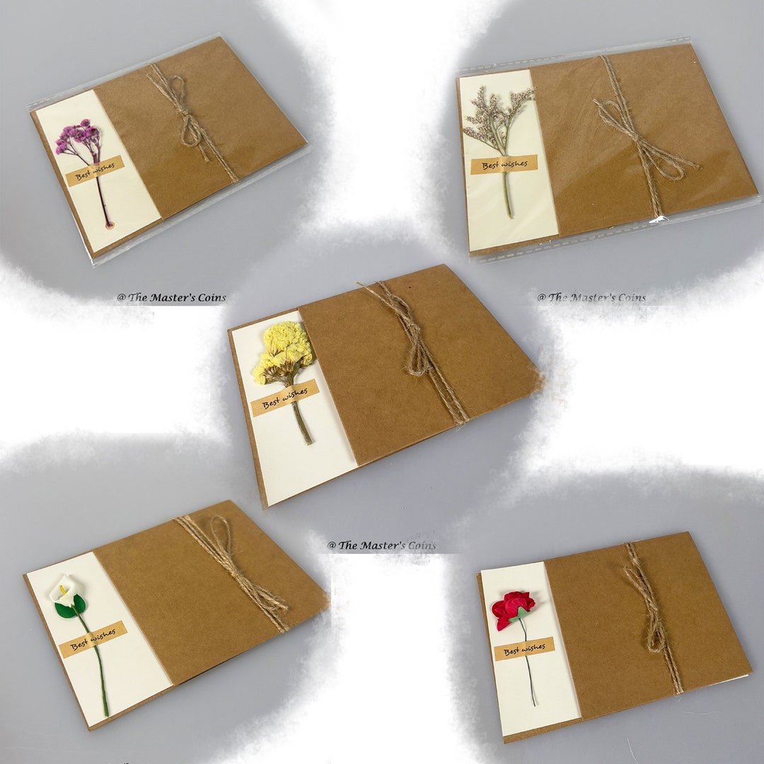 Dry Flower Craft -vintage - Greeting - Happy Birthday - Thank You Card ...