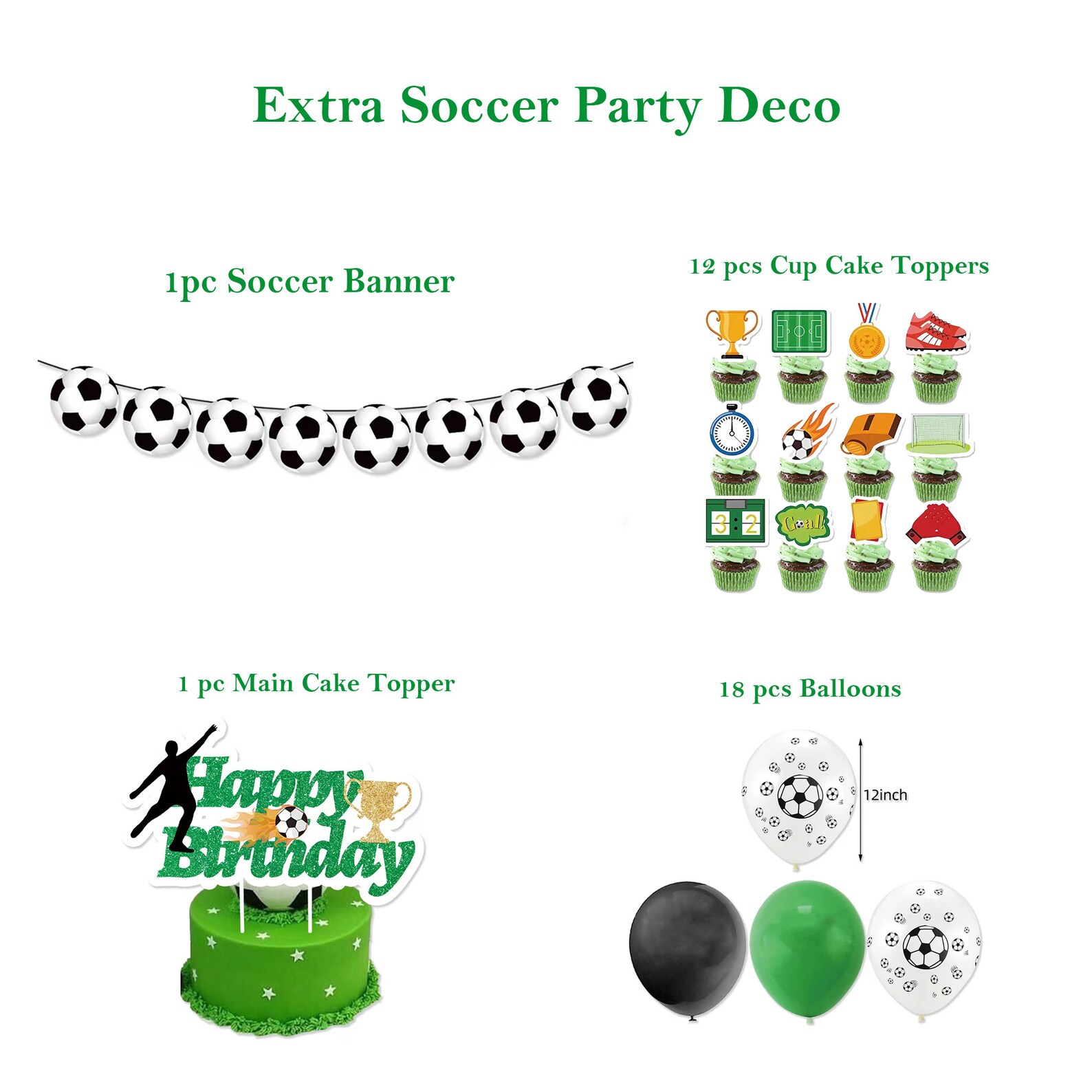Personalization Soccer Birthday Party Decoration | 1 Main Banner | 1 ...
