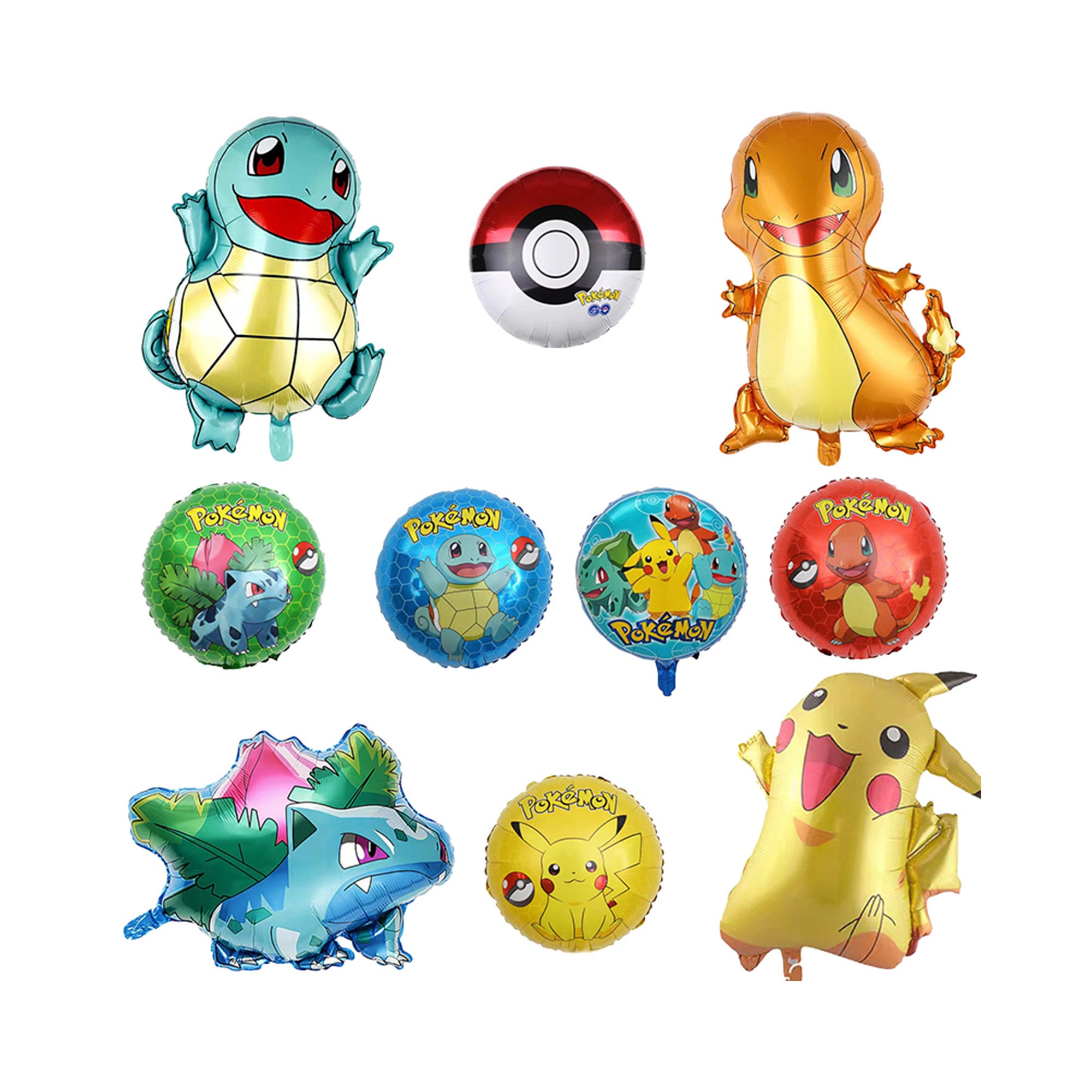 Pokemon Foil Balloons Set of 10 Large Pokemon Foil Balloons - Etsy