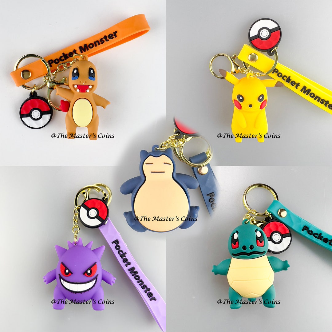 Pokemon Action Figure Keychain Bag Pendant Pikachu Snorlax - Etsy