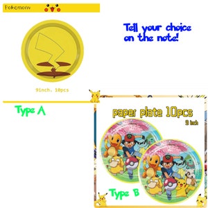 Customizable Pokemon Pikachu Tableware Party Kit | Pikachu, Charmander ...