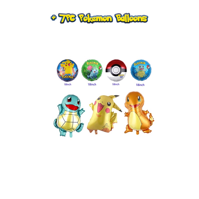 Personalization Pokemon Happy Birthday Banner Pikachu, Charmander ...