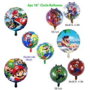 Personalization Super Mario Foil Balloons | Set of 9 Large Super Mario ...