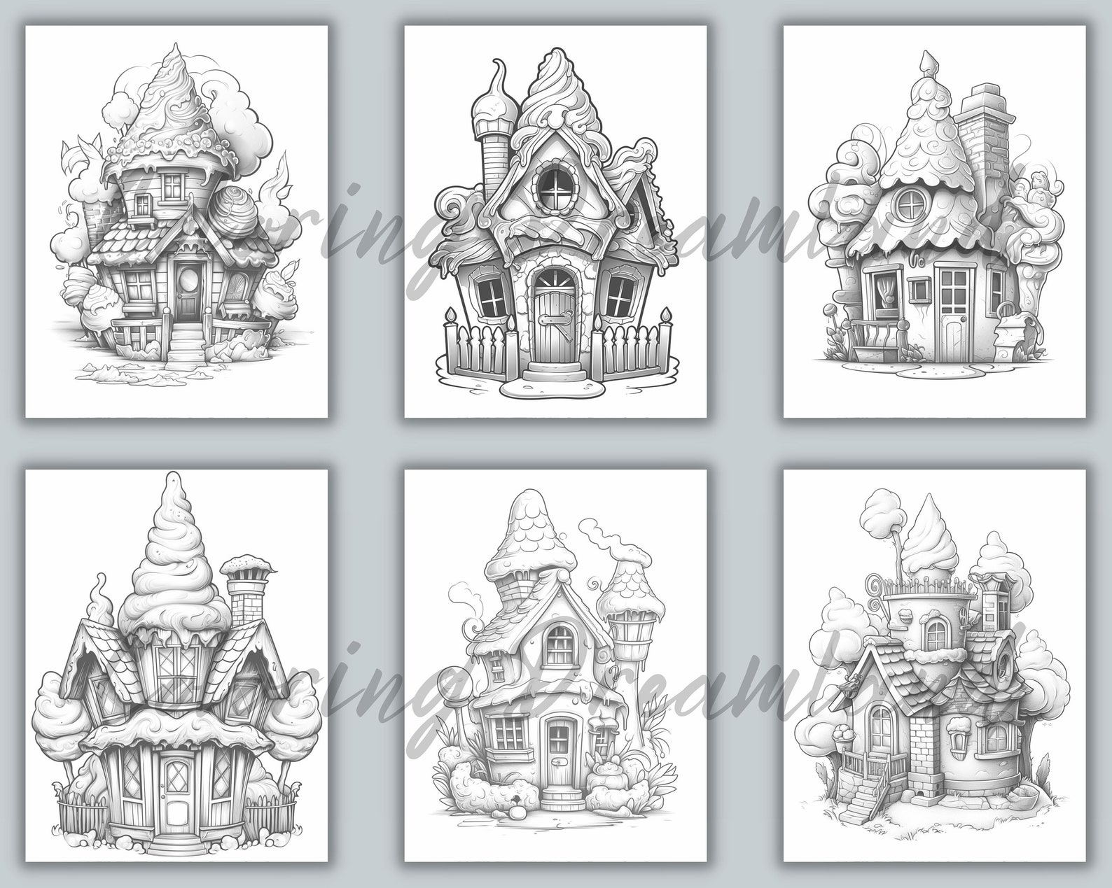 Ice Cream Houses Coloring Book, Sweet Coloring, House Coloring Pages ...