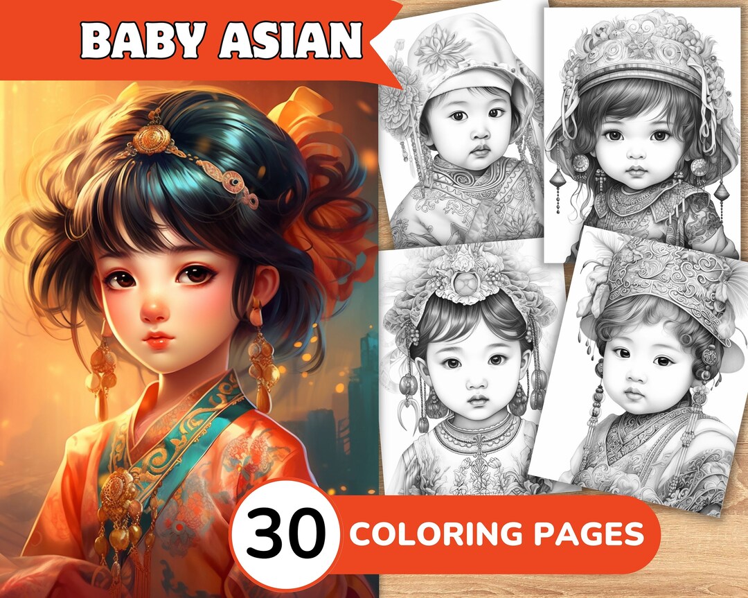 Asian Coloring Pages, Asian Coloring, Girl Coloring Book, Girl ...