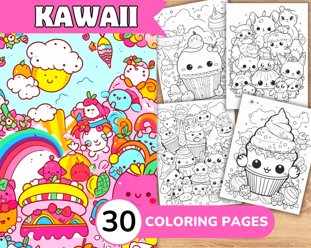 Kawaii Coloring Pages, Kawaii Coloring Book, Kawaii Coloring Template ...