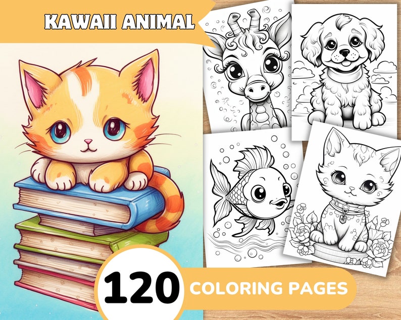 Kawaii Coloring Pages, Kawaii Coloring Book, Kawaii Animal Coloring ...