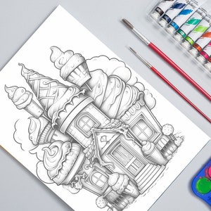 Ice Cream Houses Coloring Book, Sweet Coloring, House Coloring Pages ...