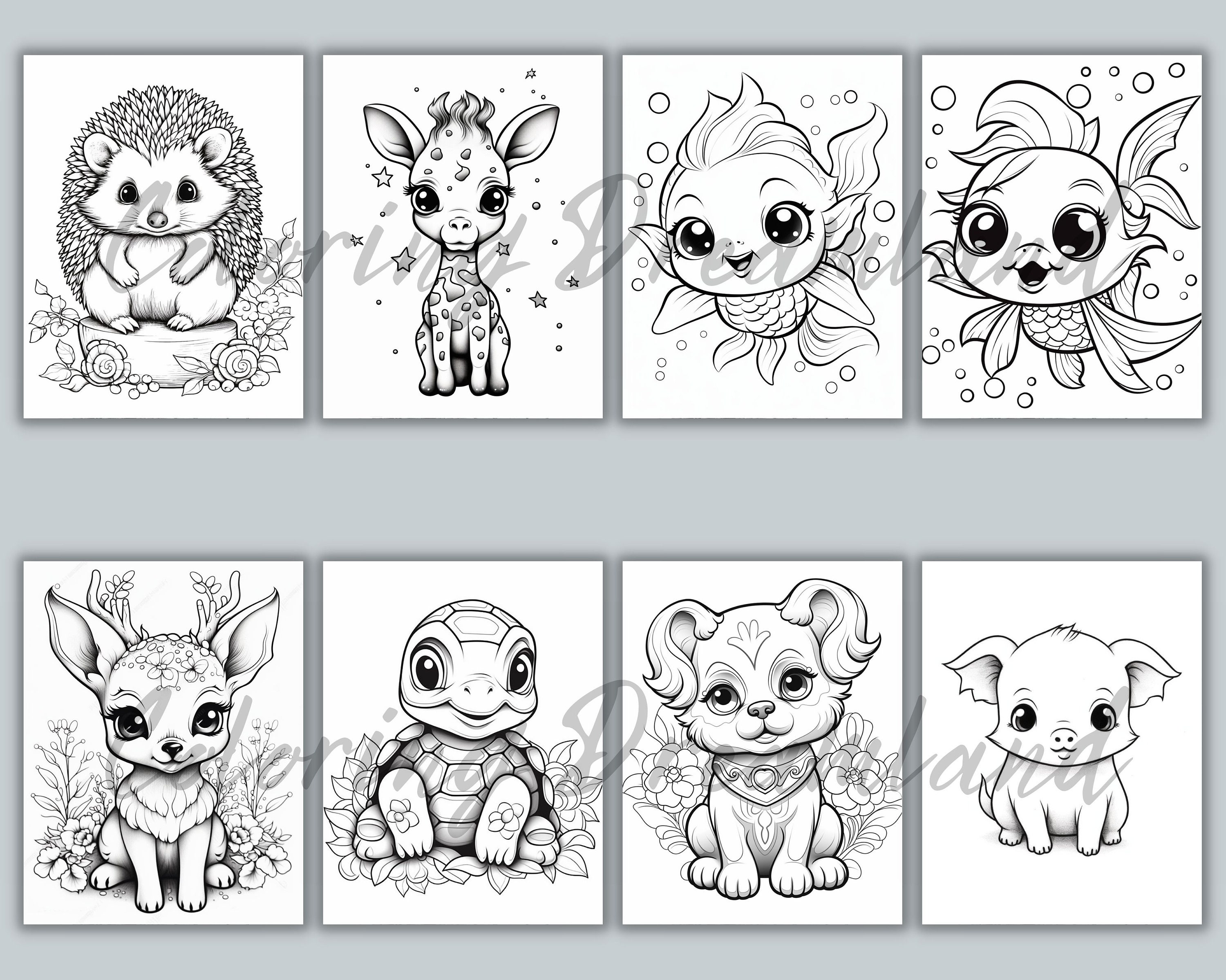Kawaii Coloring Pages, Kawaii Coloring Book, Kawaii Animal Coloring ...