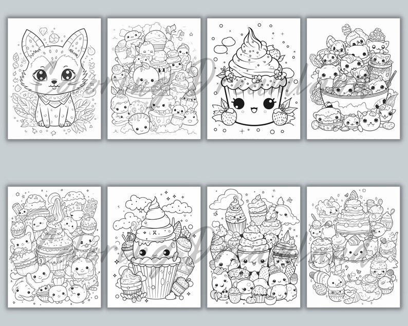 Kawaii Coloring Pages Kawaii Coloring Book Kawaii Coloring - Etsy