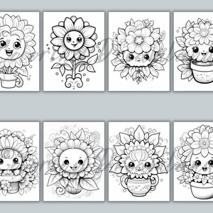 Kawaii Coloring Pages, Kawaii Coloring Book, Kawaii Flower Coloring ...