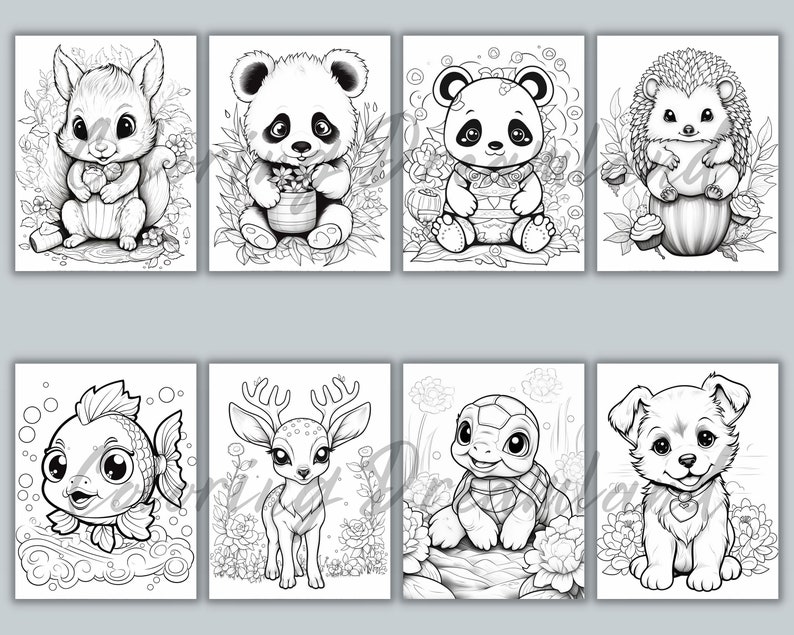 Kawaii Coloring Pages, Kawaii Coloring Book, Kawaii Animal Coloring ...
