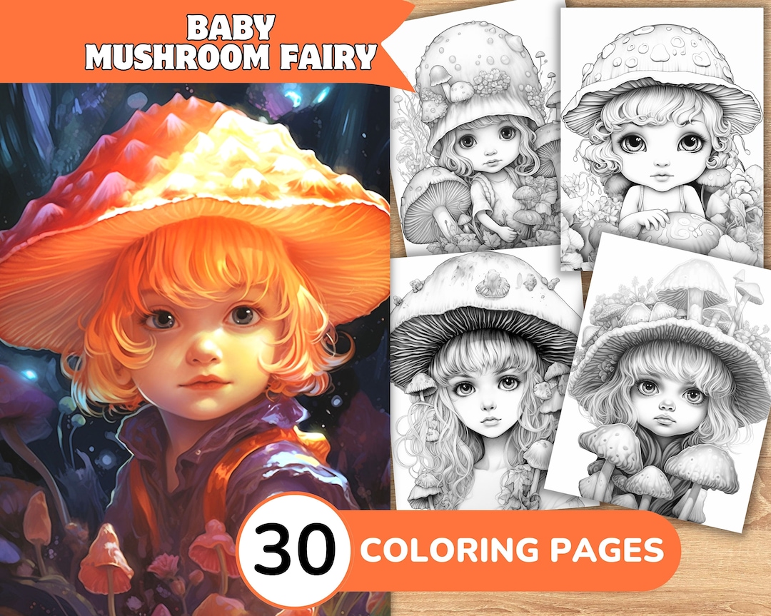 Mushroom Fairy Coloring Pages, Mushroom Fairy Coloring Book, Cute Fairy ...