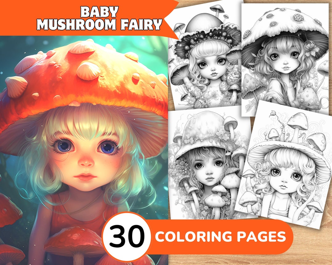 Mushroom Fairy Coloring Pages, Mushroom Fairy Coloring Book, Cute Fairy ...