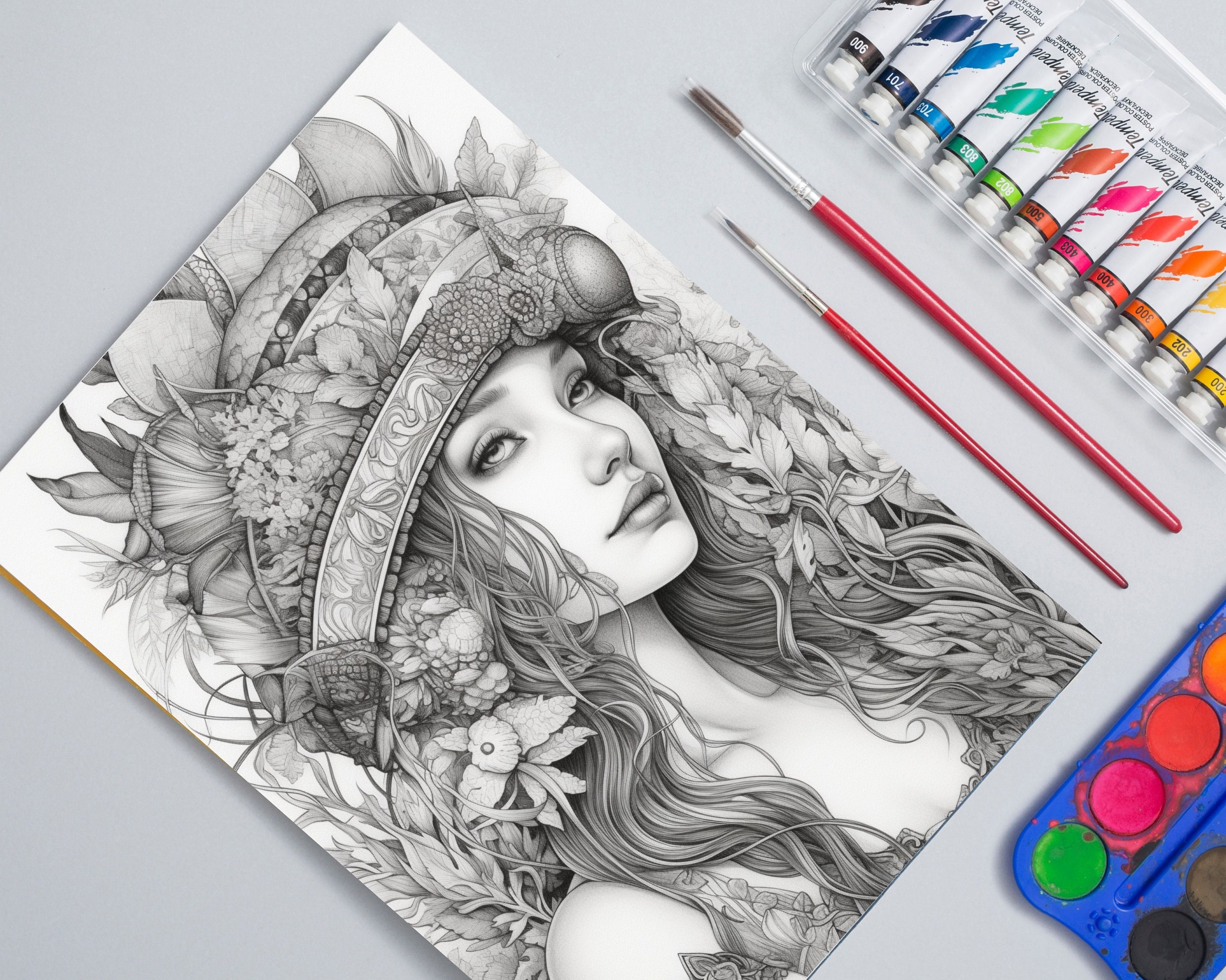 Fantasy Elf Coloring Pages Book Fantasy Elf Coloring Pages - Etsy