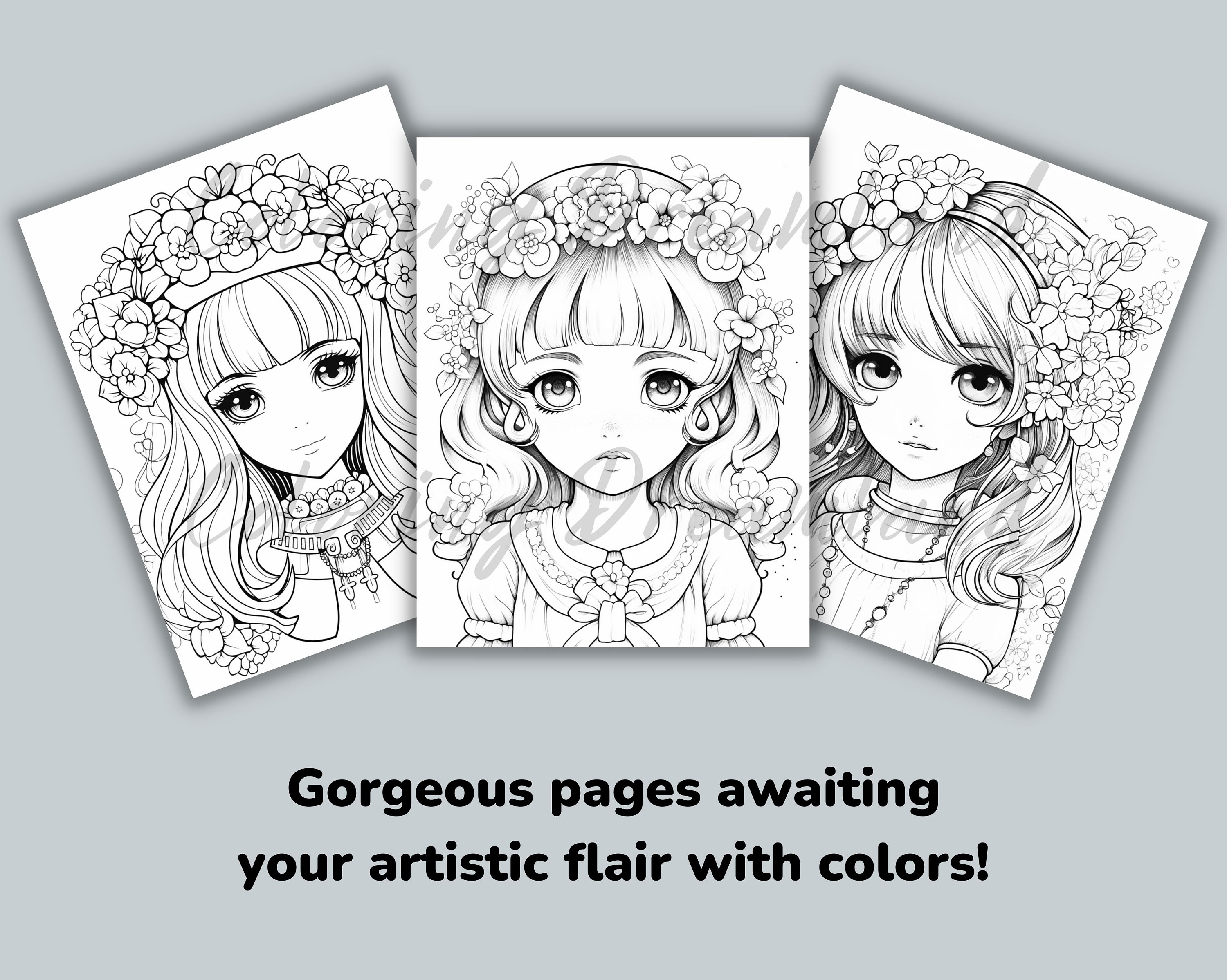 Kawaii Coloring Pages Kawaii Anime Coloring Kawaii Manga - Etsy
