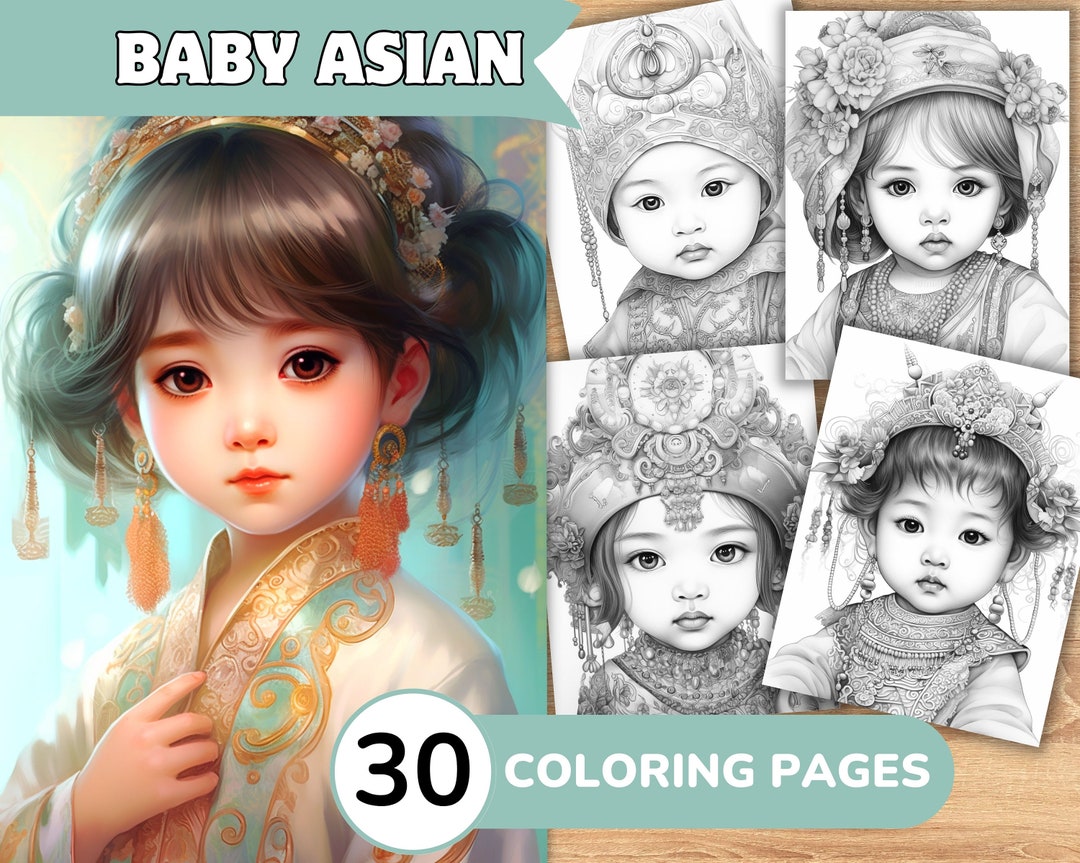 Asian Coloring Pages, Asian Coloring, Girl Coloring Book, Girl ...