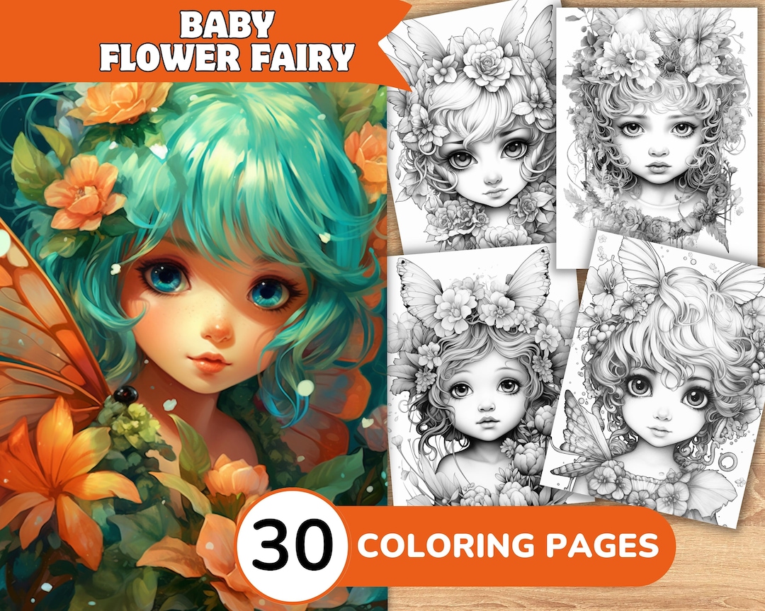 Flower Fairy Coloring Pages, Flower Fairy Coloring Book, Cute Fairy ...