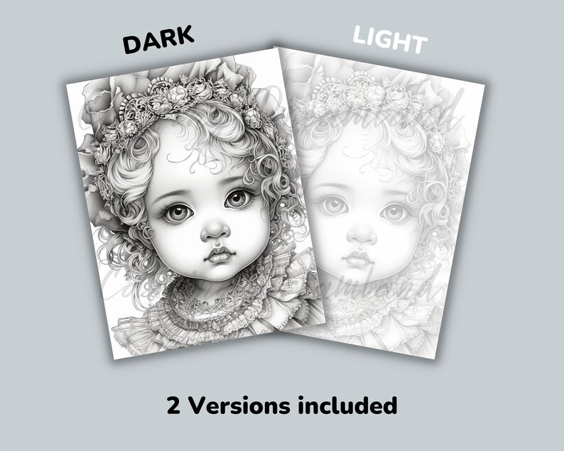 Princess Coloring Pages Book, Cute Princess Grayscale Coloring Book ...