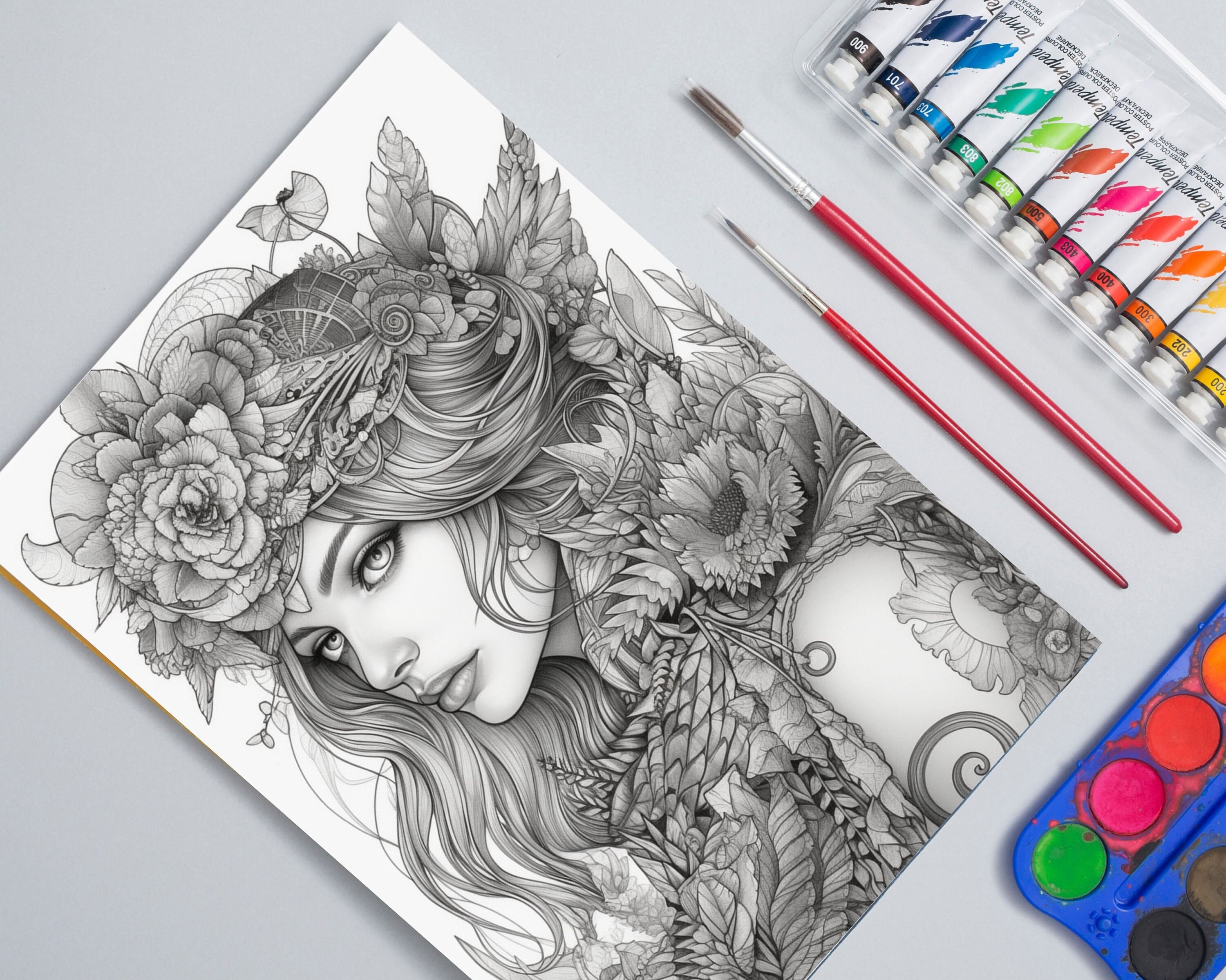 Fantasy Elf Coloring Pages Book Fantasy Elf Coloring Pages - Etsy