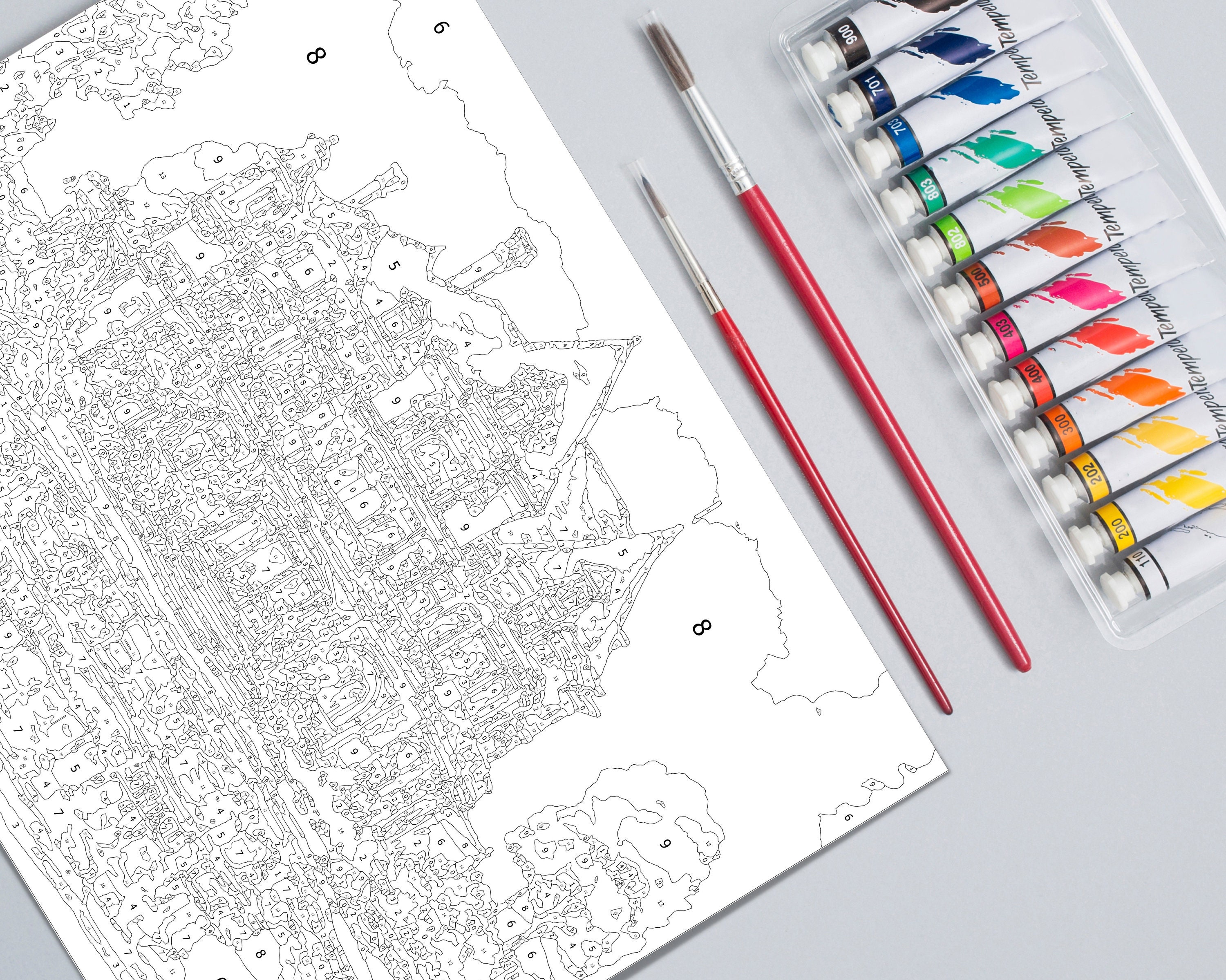 Color by Number, Paint by Number, Paint Number Adult, Coloring Numbered ...