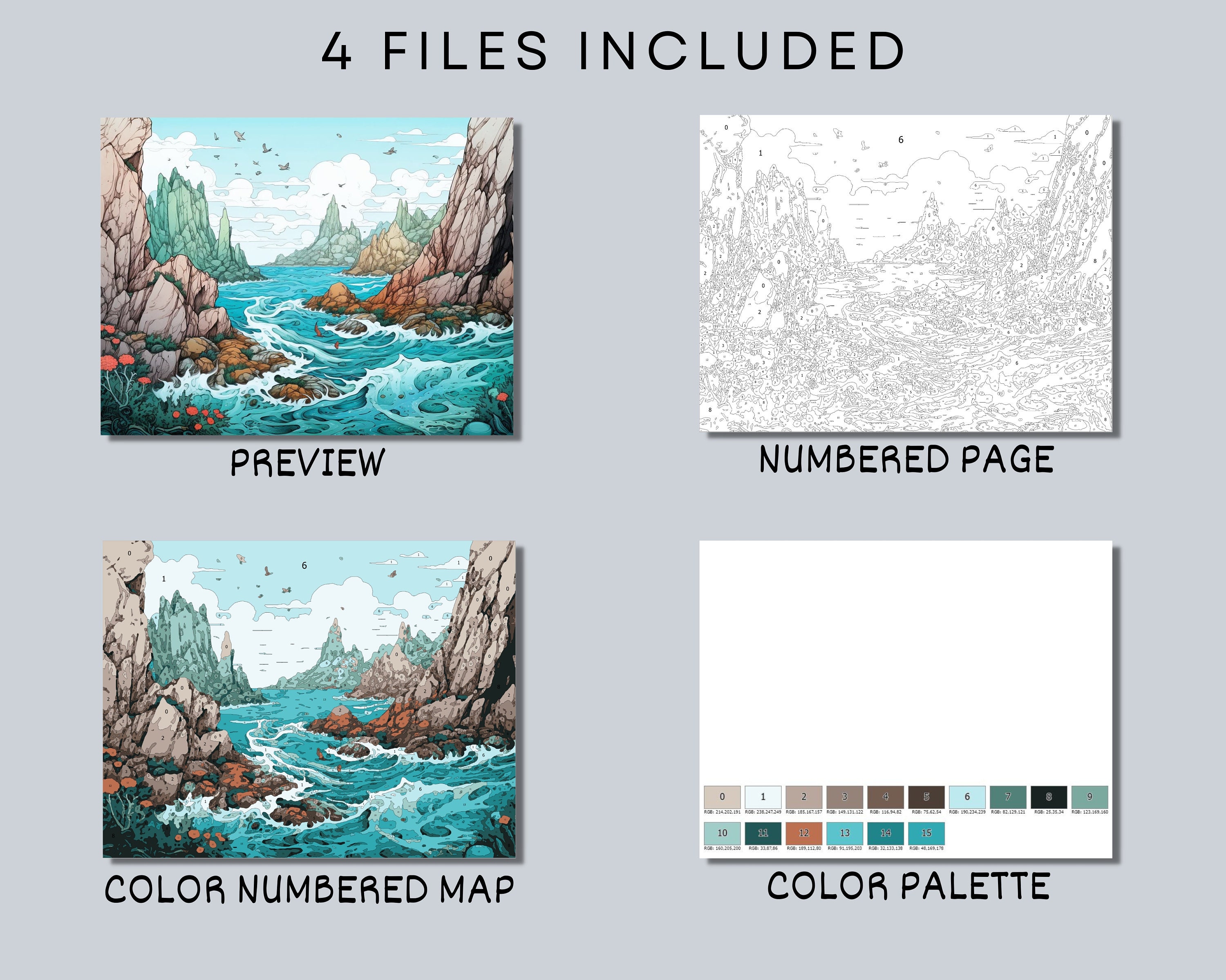 Color by Number, Paint by Number, Paint Number Adult, Coloring Numbered ...