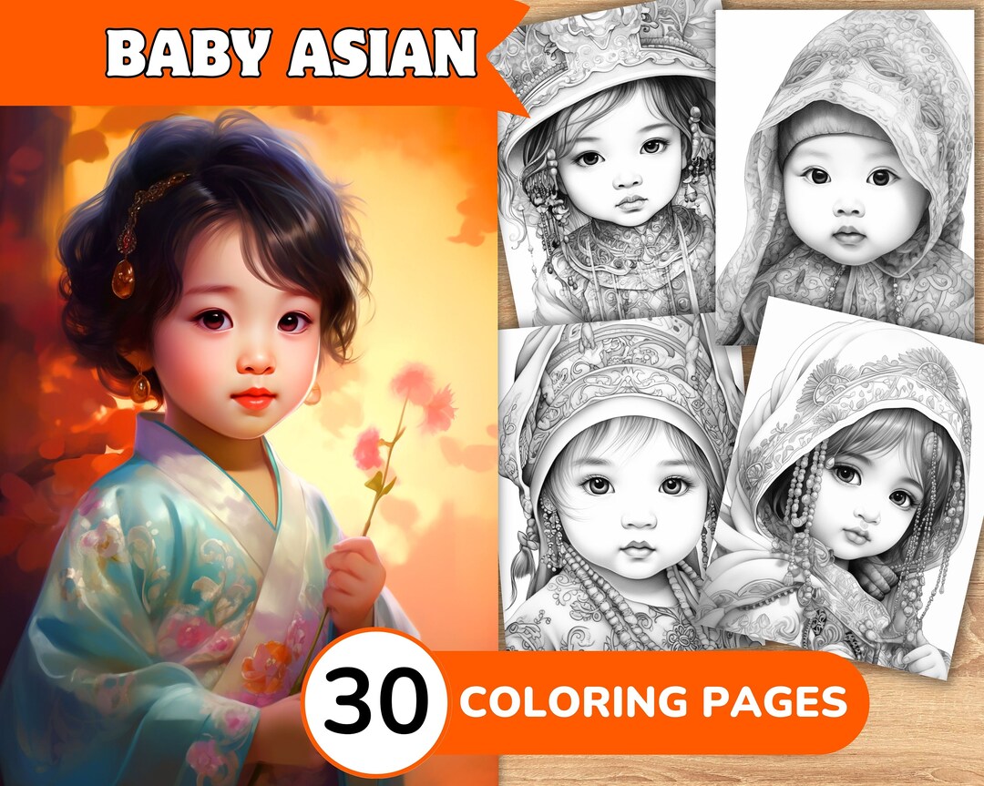 Asian Coloring Pages, Asian Coloring, Girl Coloring Book, Girl ...