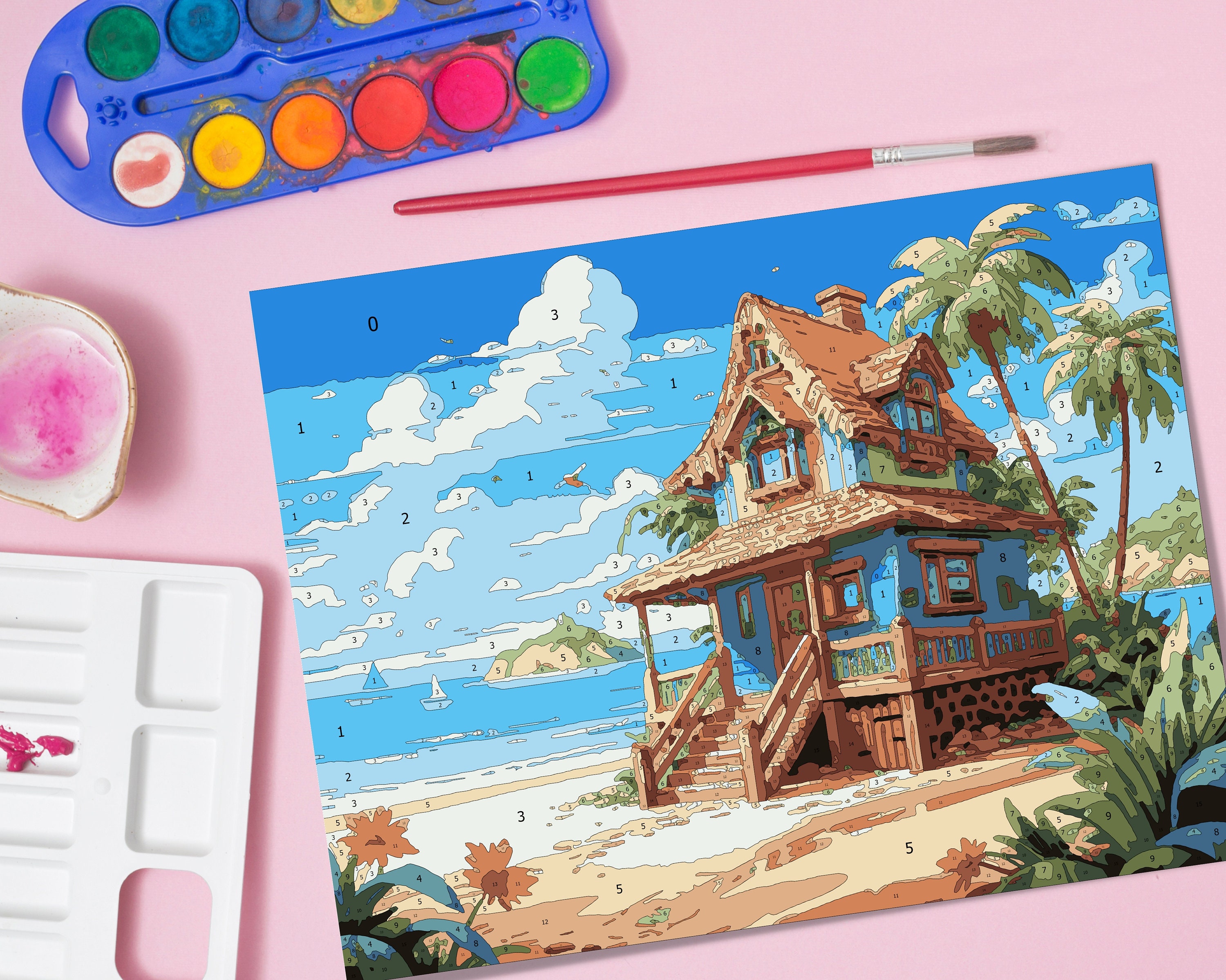 Color by Number, Paint by Number, Paint Number Adult, Coloring Numbered ...