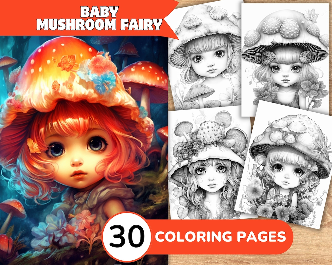 Mushroom Fairy Coloring Pages, Mushroom Fairy Coloring Book, Cute Fairy ...
