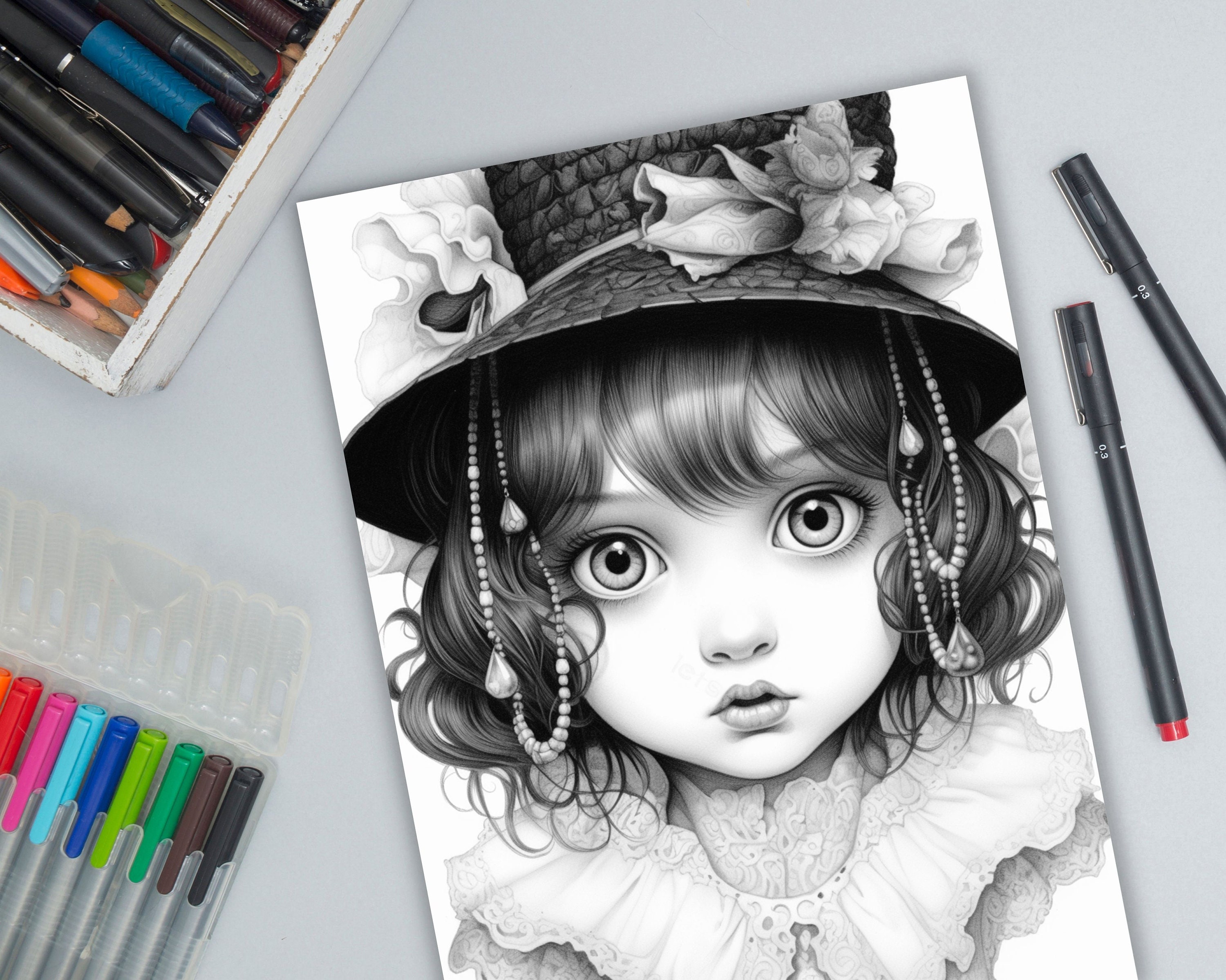Gothic Girl Coloring Pages Gothic Girl Coloring Book Gothic - Etsy