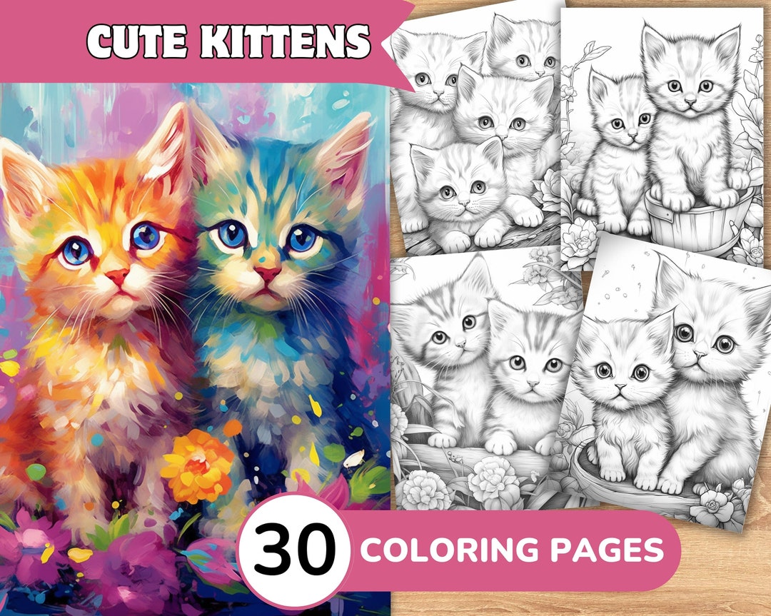 Kittens Coloring, Cats Coloring Book, Kittens Coloring Book, Cats ...