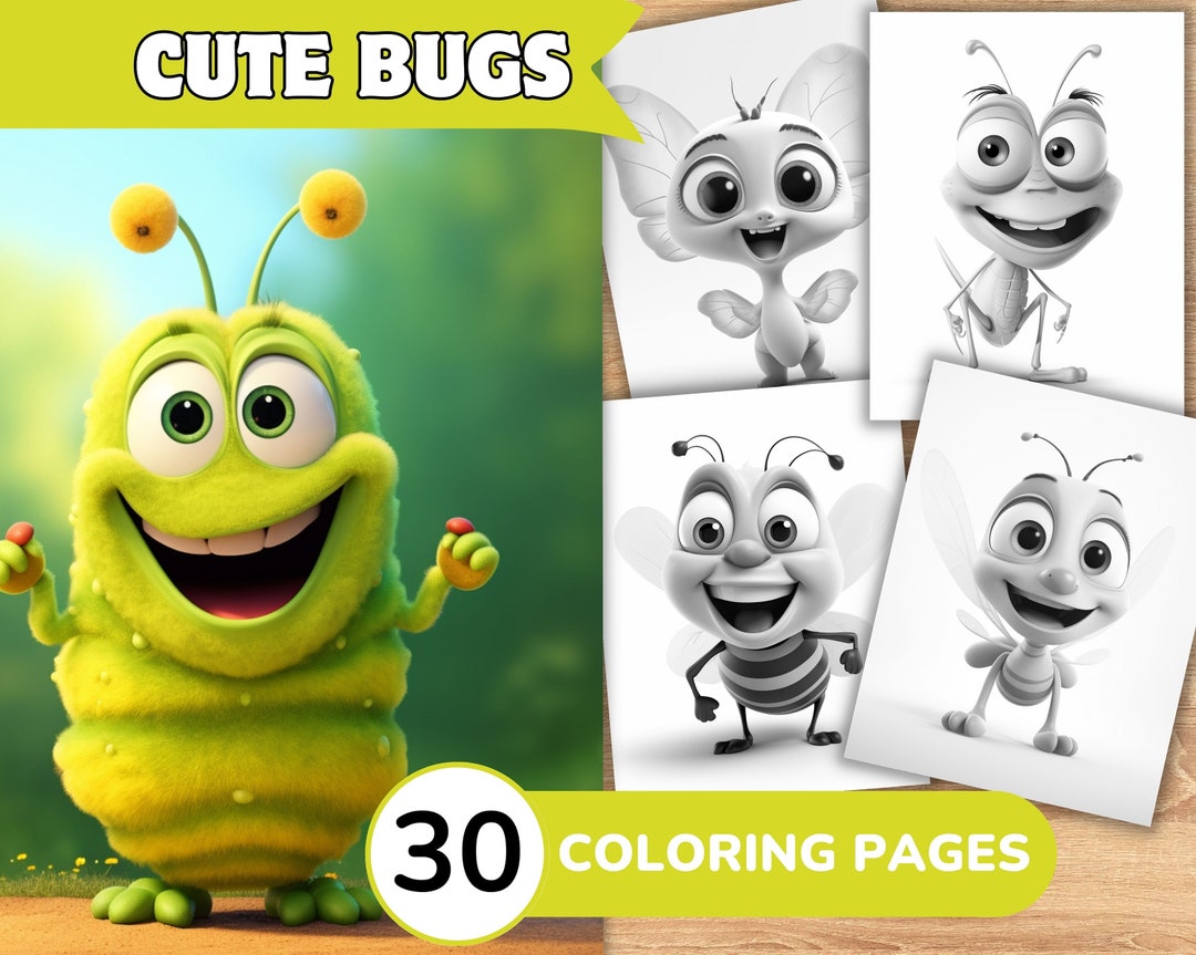 Cute Bugs Coloring Pages Book, Bugs Coloring Pages, Insect Coloring ...