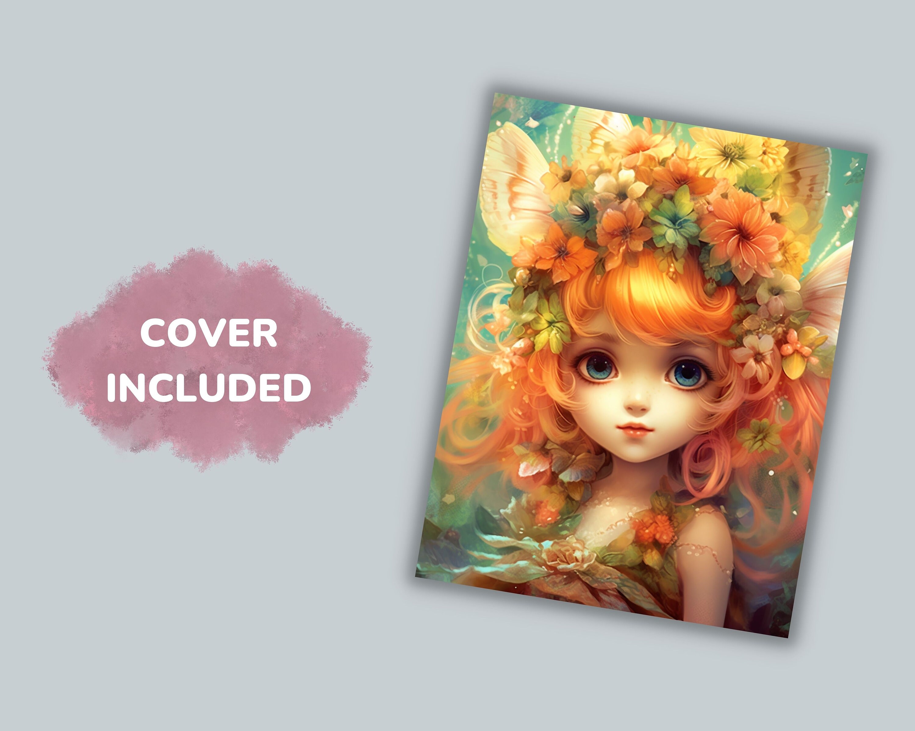 Flower Fairy Coloring Pages Flower Fairy Coloring Book Cute - Etsy