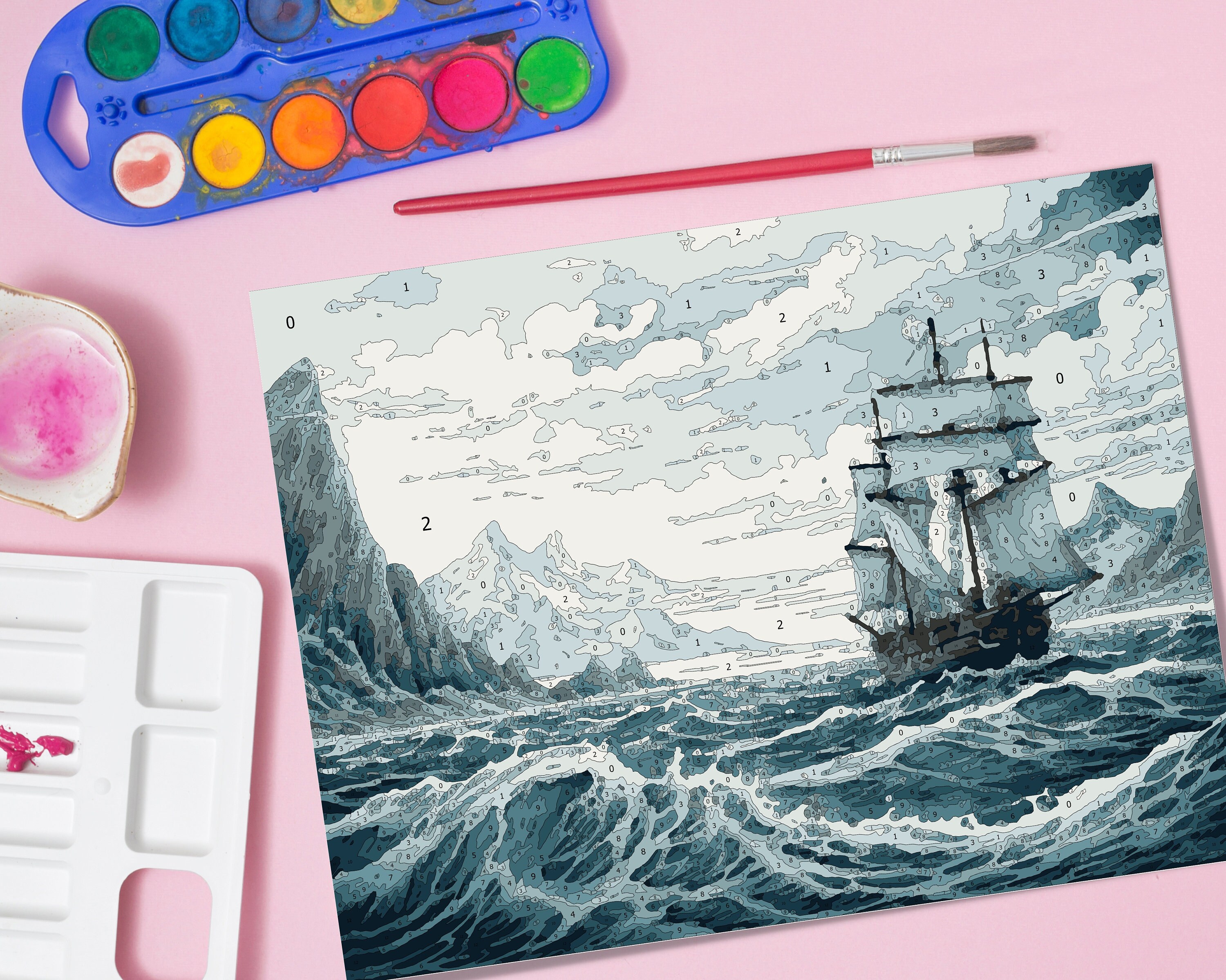 Color by Number, Paint by Number, Paint Number Adult, Coloring Numbered ...