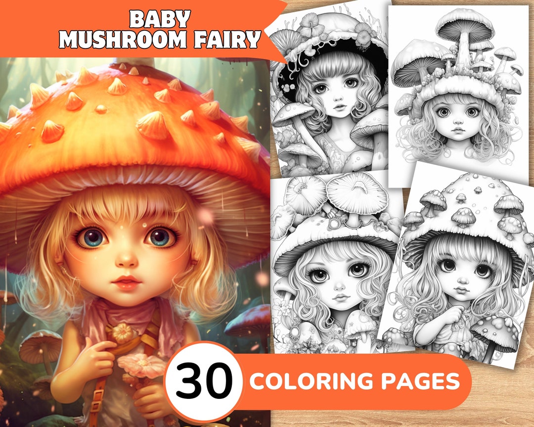 Mushroom Fairy Coloring Pages, Mushroom Fairy Coloring Book, Cute Fairy ...